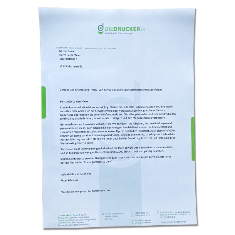 Briefe personalisieren s/w